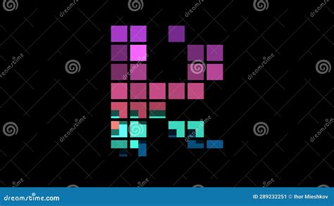 Pixel Letter R In Retro Style Letter R Alpha Channel Stock Video Video Of Design Bright