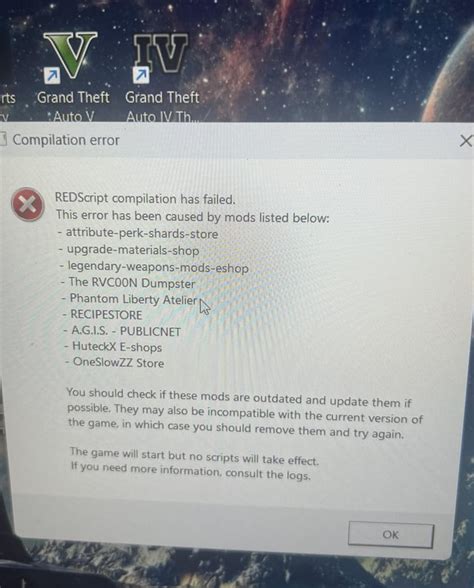 redscript mod error again r cyberpunkgame