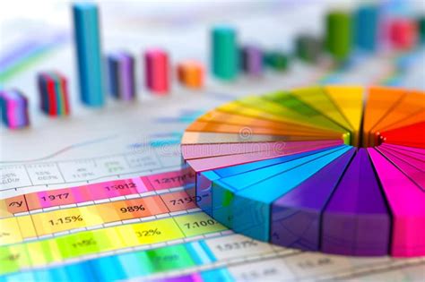 Pie And Bar Colorful On 3d Graph Finance Business Concept Stock Illustration Illustration Of