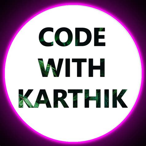 Codewithkarthik Youtube