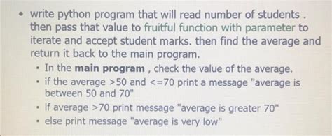 Solved • Write Python Program That Will Read Number Of