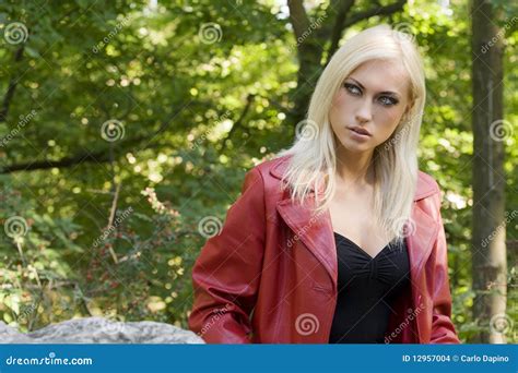 Blond Girl In A Park Stock Photo Image Of Adult Lonely