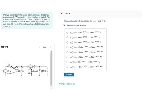 solved the two switches in the circuit seen in figure 1