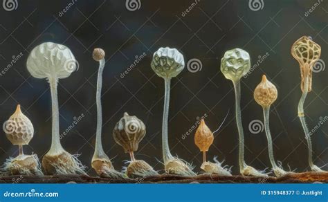 A Series Of Images Showcasing The Different Stages Of Spore Formation