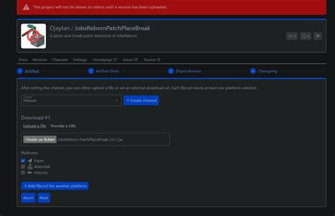 Fail To Create A First Release With The Plugin Uploaded Directly Issue HangarMC Hangar