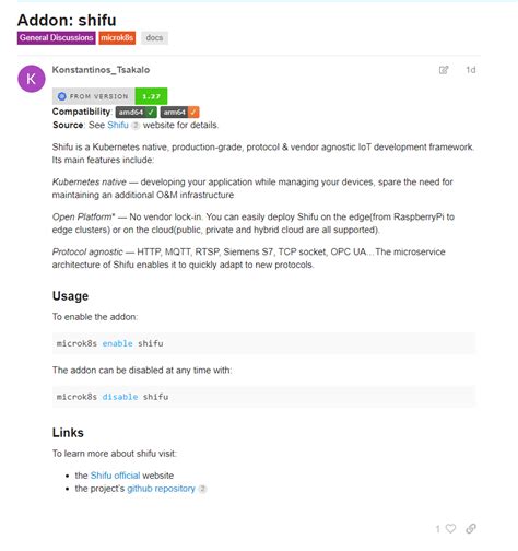 Shifu 物联网开发框架成为microk8s官方认证的kubernetes插件 知乎