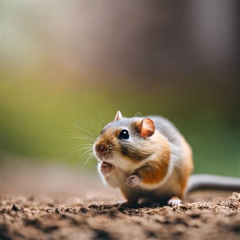Cute Gerbil In Cartoon Style On A Pink Background Stock Illustration