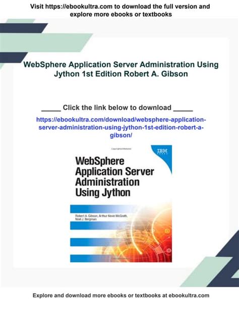 Websphere Application Server Administration Using Jython 1st Edition Robert A Gibson Pdf