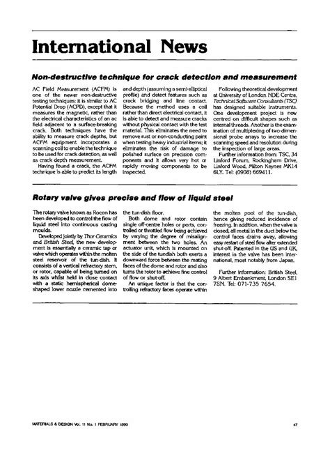 Pdf Non Destructive Technique For Crack Detection And Measurement