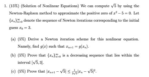Solved Solution Of Nonlinear Equations We Can Chegg