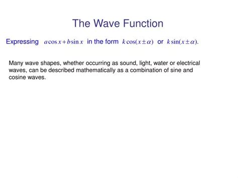 PPT The Wave Function PowerPoint Presentation Free Download ID