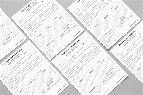 Proposal Contract Templateprintable Proposal Formcontact Etsy
