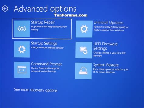 Boot To Advanced Startup Options In Windows 10 Tutorials