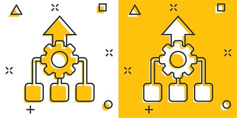 만화 스타일의 개선 아이콘 흰색 고립 된 배경에 기어 프로젝트 만화 벡터 그림 생산성 스플래시 효과 비즈니스 개념 개선에 대한 스톡 벡터 아트 및 기타 이미지 Istock