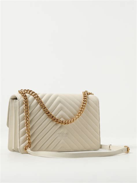 Pinko Borsa Love One Classic In Nappa Chevron Bianco Borsa A