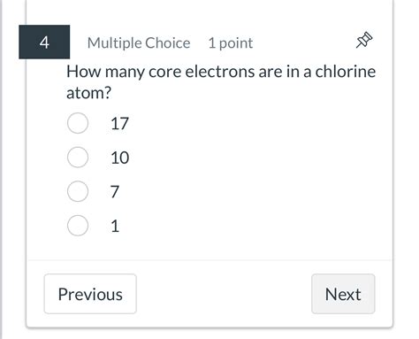 Solved 4Multiple Choice1 ﻿pointHow many core electrons are | Chegg.com