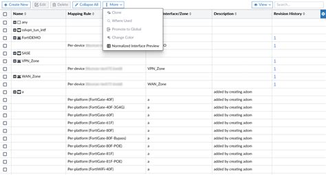 Viewing Normalized Interfaces Mapped To Devices And Platforms Fortimanager 7 4 3 Fortinet
