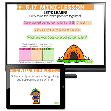 lucky to learn math lesson 5 17 time word problems teaching