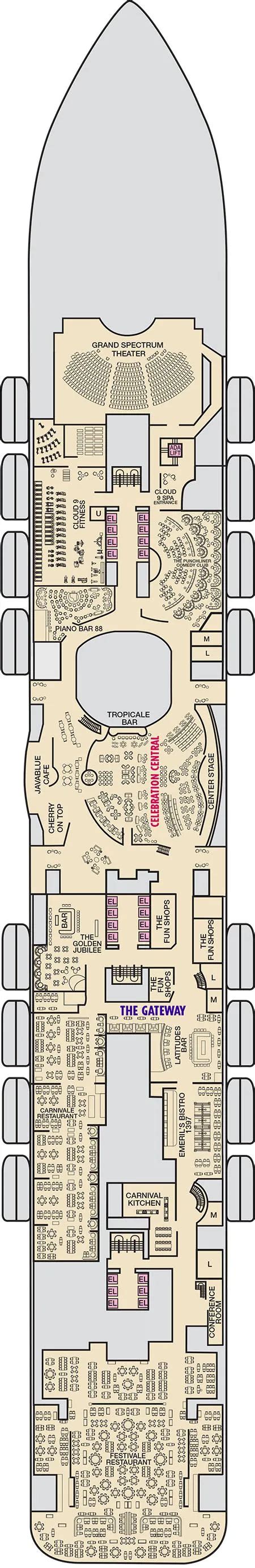 Detailed Carnival Celebration Deck Plan Cruise Deck Info