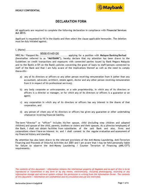 Declaration Form Pdf