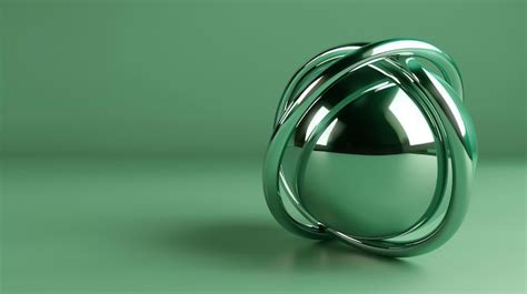 3d Rendering Of A Green Metallic Sphere With A Glossy Surface The Sphere Is Surrounded By A