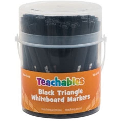 Teachables Triangular Whiteboard Markers Tub Of 48 Black Primework