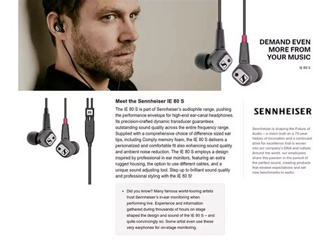 Sennheiser IE 80 S in-Ear Wired Earphones Price in Bangladesh