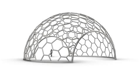 Hexagonal Dome Structure Geodesic Like Wireframe Design V3 3d Model Cgtrader