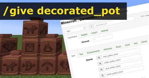 Minecraft Decorated Pots Give Command Generator Gamer Geeks