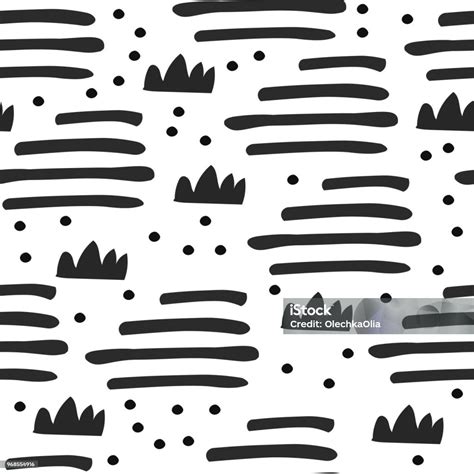 그런 지 선 점 및 장식 요소와 추상 완벽 한 패턴입니다 벽지 직물 직물 디자인에 대 한 어린이 드로잉 0명에 대한 스톡 벡터 아트 및 기타 이미지 Istock