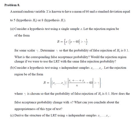 solved problem 8 a normal random variable x ﻿is known to