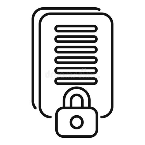 Data Protection Icon Showing Secure Files With Lock Symbol Stock Illustration Illustration Of