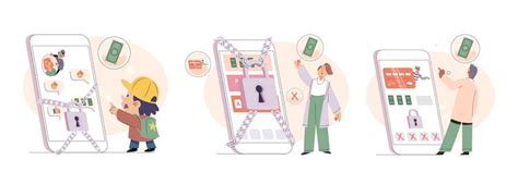 Hacker Activity Big Set Hacking Computer Vector Image