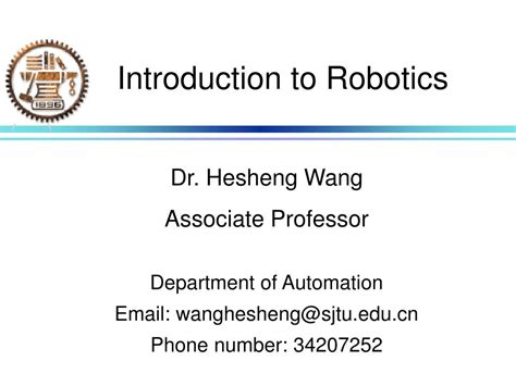 PPT Introduction To Robotics PowerPoint Presentation Free Download ID 3932980