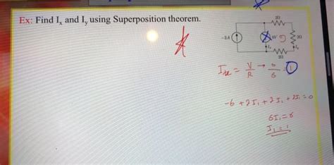 Solved Ex Find Ix And Iy Using Superposition Theorem