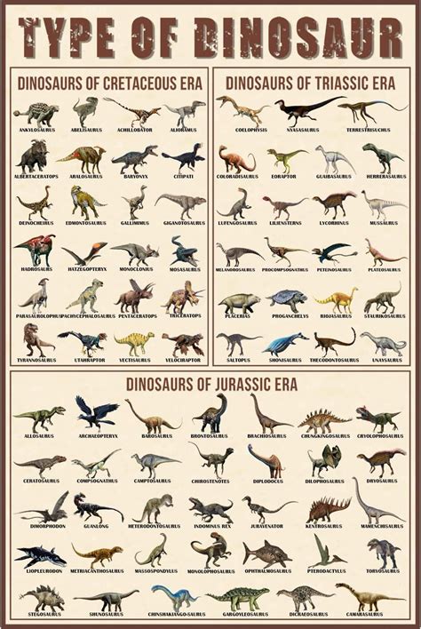 Dinosaur Poster Types Of Dinosaur Artofit