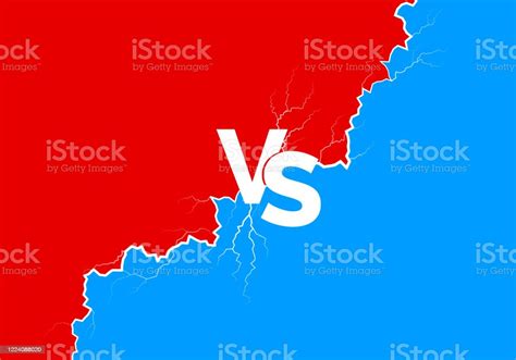 빨간색과 파란색 배경에 번개와 흰색 텍스트 Vs 전투 대 벡터 일러스트레이션 경쟁에 대한 스톡 벡터 아트 및 기타 이미지 경쟁 0명 Championship Istock
