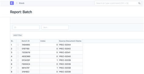 report batch source document name column · issue 13758 · frappe
