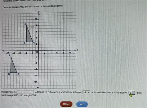 Solved Select The Correct Answer From Each Consider Triangles Abc And Efg Shown In The