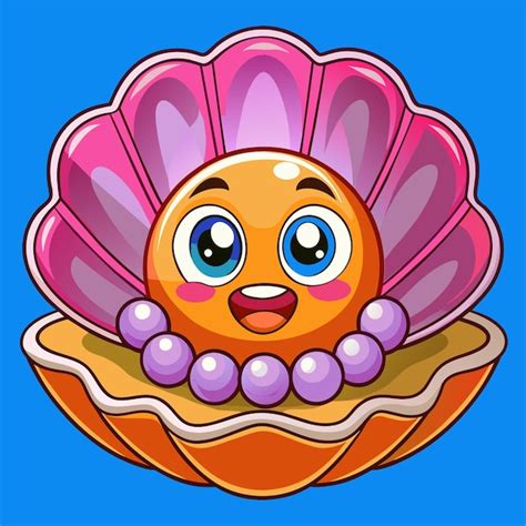 Premium Vector A Drawing Of A Pink And Purple Shell With A Blue Background Premium Vector A Drawing Of A Pink And Purple Shell With A Blue Background