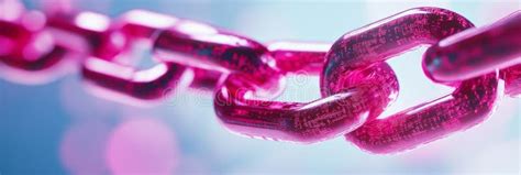 Pink Chain Link Connection Interlinked Chain Strength Unity Connection