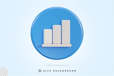 Premium Psd Vector 3d Blue Graph Chart Data Statistic Report Information Icon Symbol Sign Website