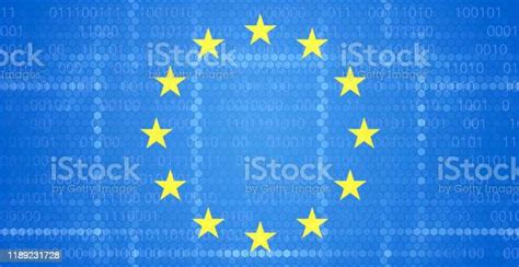 europe background design with hexagonal and binary code structure