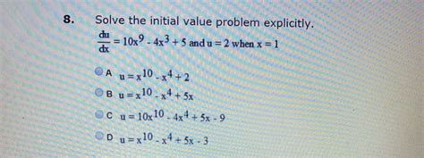 Solved 7 Solve The Initial Value Problem Using The