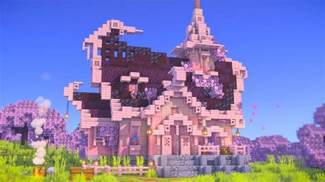 Minecraft How To Build A Fantasy Cherry House Youtube
