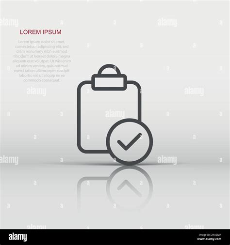 Document Checkbox Icon In Flat Style Test Vector Illustration On White Isolated Background