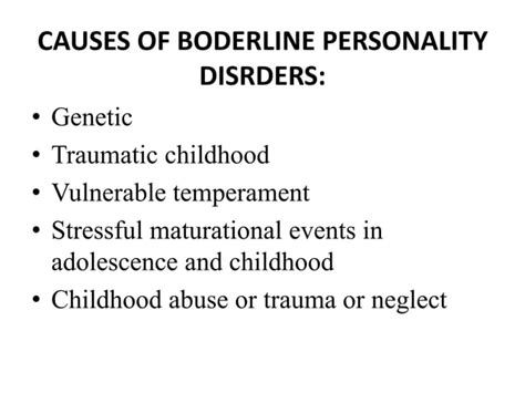 Boderline Personality Disorder Pptx Mental Health Diseases And