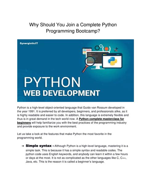 Ppt Join A Complete Python Programming Bootcamp Powerpoint Presentation Id10593628