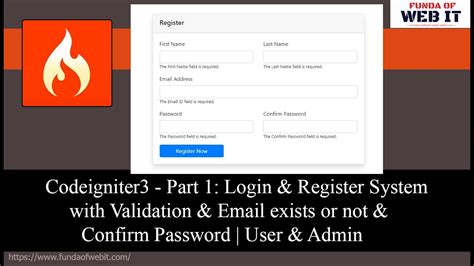 Codeigniter 3 Part 1 Login And Register System With Validation And Email