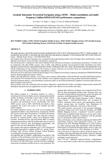 pdf geodetic kinematic terrestrial navigation using a mms multi
